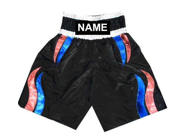 Custom Boxing Trunks - Customize Boxing Shorts : KNBSH-028 Black ...